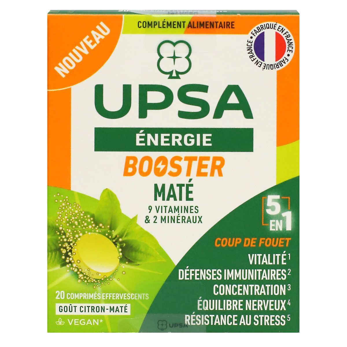 Upsa Booster Énergie Maté 5 en 1 - Vitalité et concentration