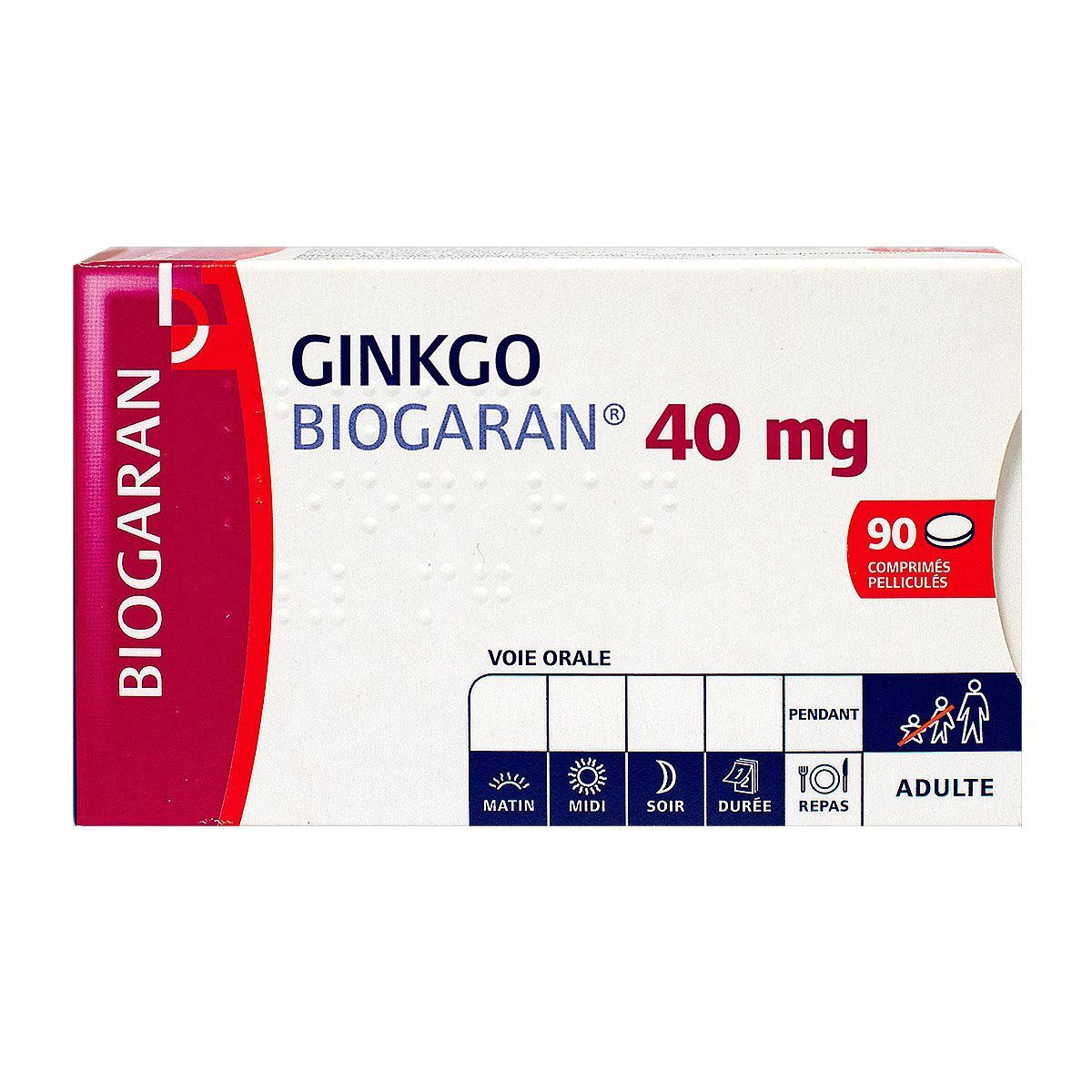 Biogaran Ginkgo 40 mg - Soutien cognitif - Pharmacie Randanne