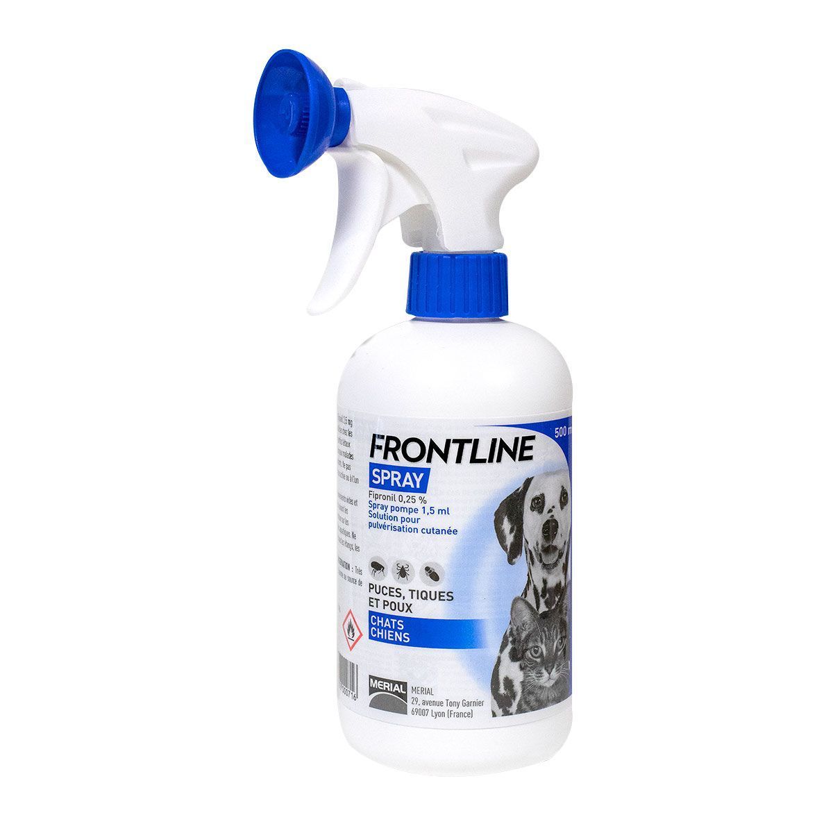 Frontline spray antiparasitaire 500 ml - Protection chien et chat