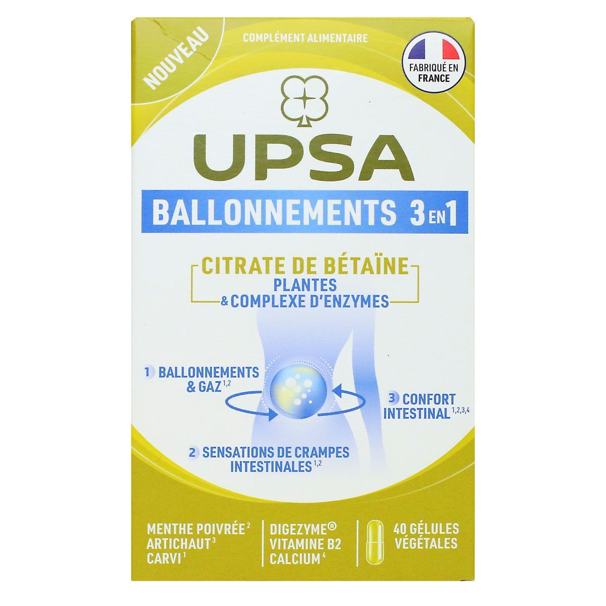 UPSA Ballonnement 3 en 1 - Soulagez vos inconforts digestifs