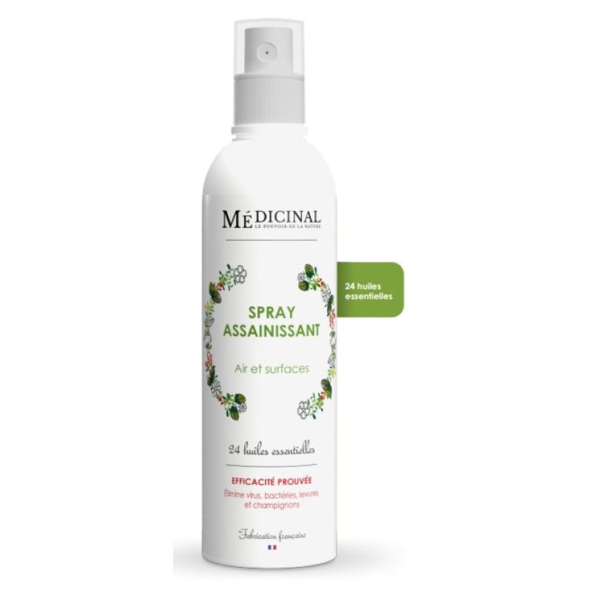 Médicinal spray assainissant 24 huiles essentielles - Pharmacie