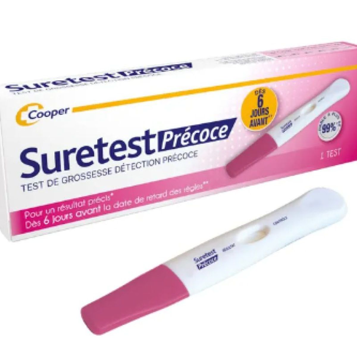 Suretest Test de Grossesse Précoce - Fiabilité 99% - Pharmacie