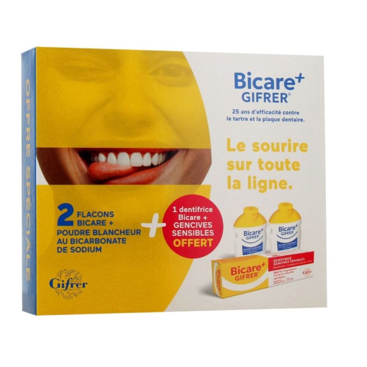 Gifrer - Bicare+ 2 flacons + 1 dentifrice bicare+ gencives sensibles OFFERT