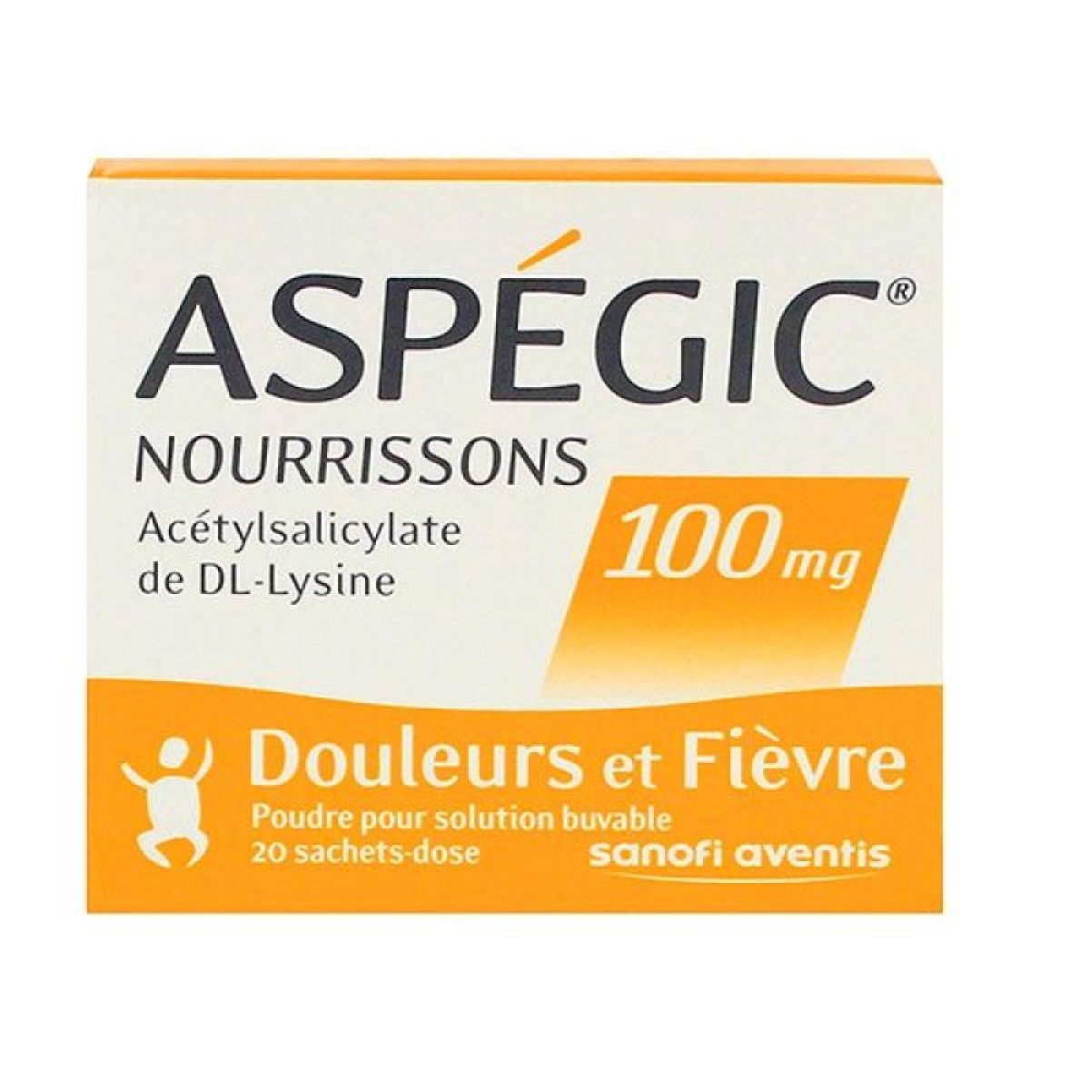 Aspegic 100 mg nourrisson - Soulage douleurs et fièvre