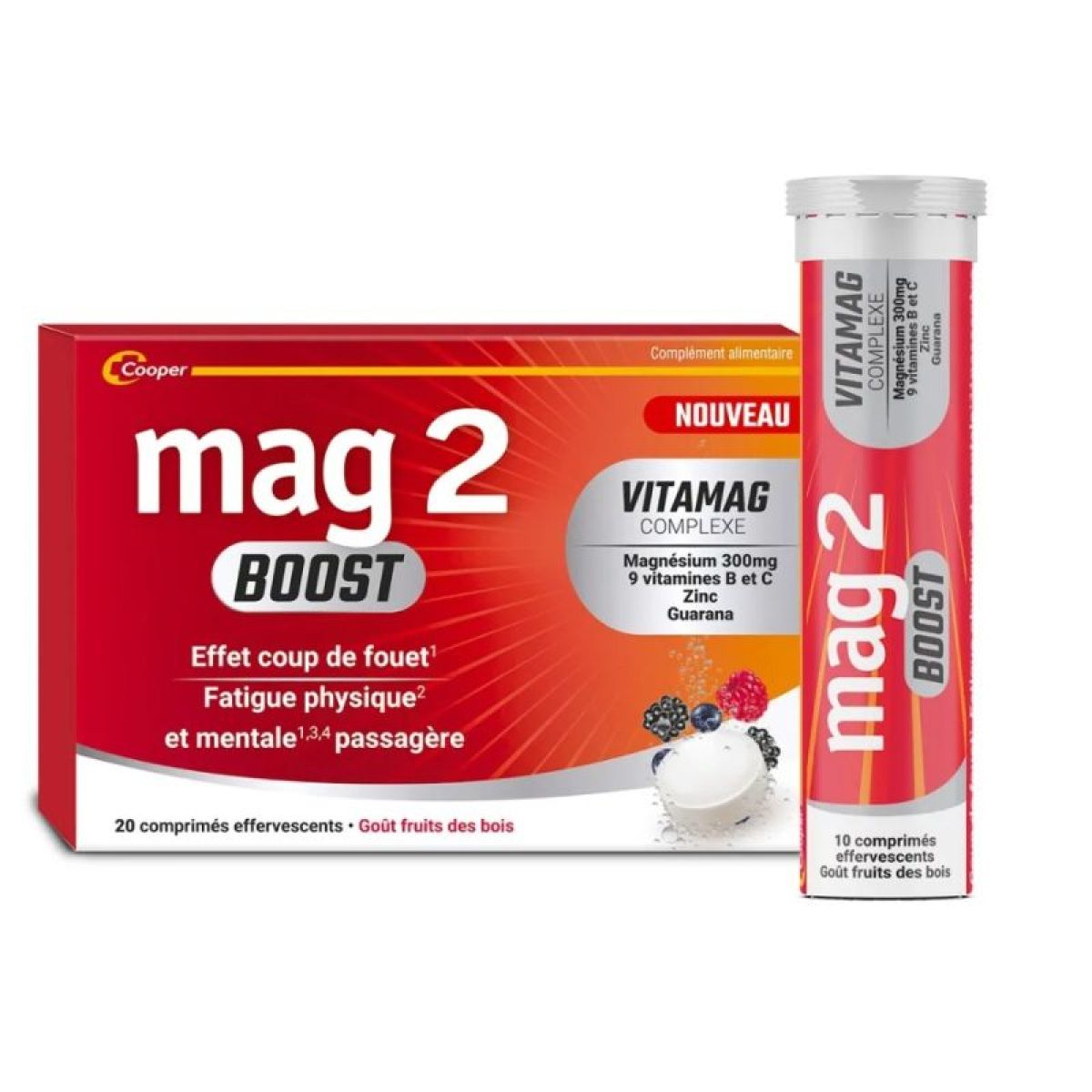 Mag2 - Vitamag boost x20 comprimés effervescents