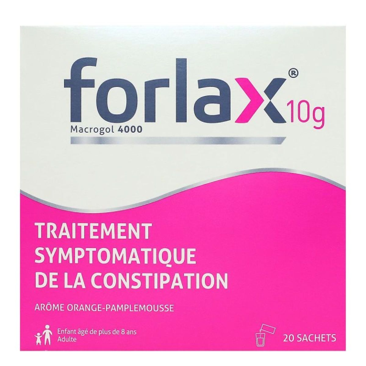 Forlax 10g traitement symptomatique constipation orange-pamplemousse 20 ...